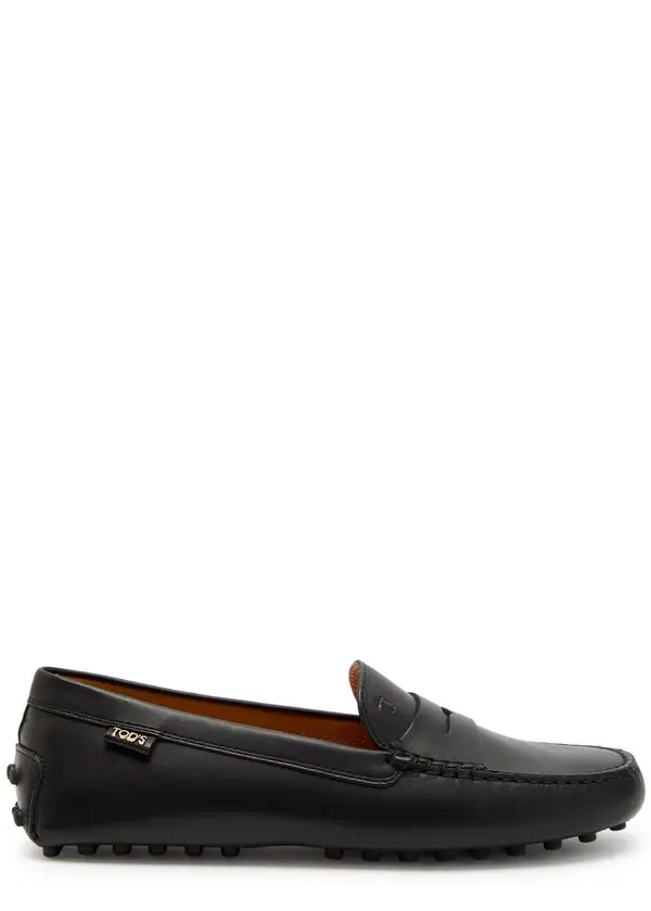 TOD'S Gommino Leather Loafers - Black