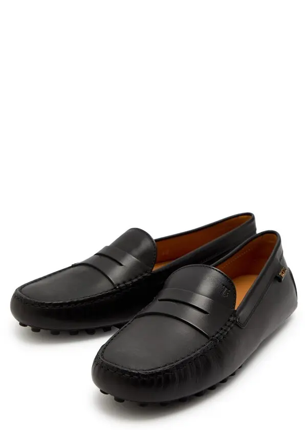 TOD'S Gommino Leather Loafers - Black