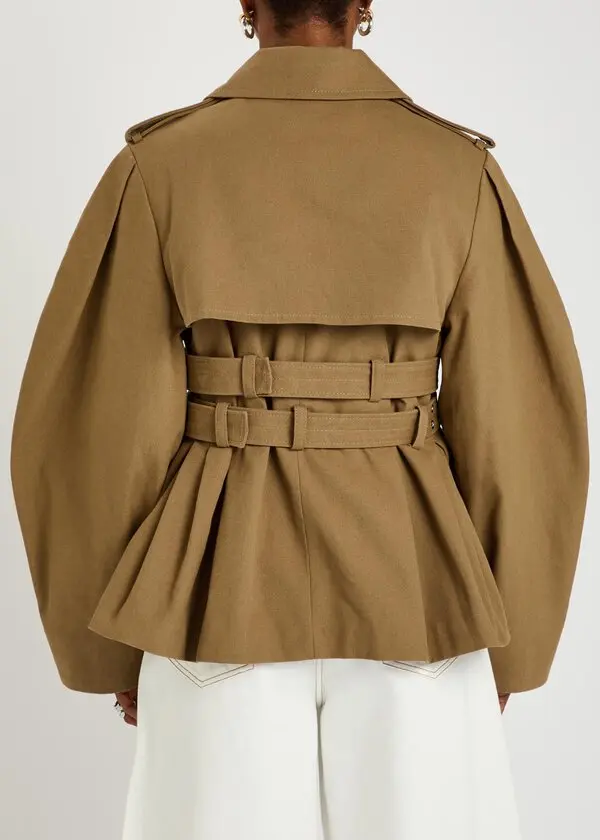 GANNI Belted Canvas Trench Jacket