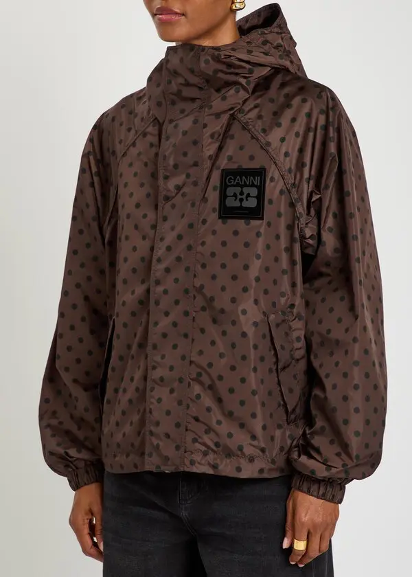 GANNI Polka Dot Hooded Jacket
