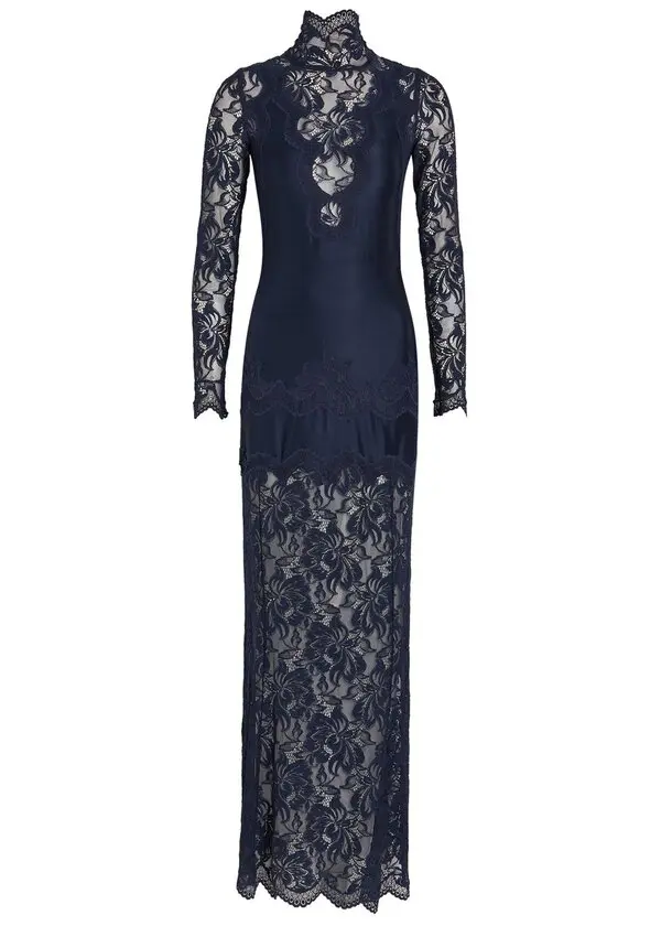 Rabanne Lace Maxi Dress - Navy