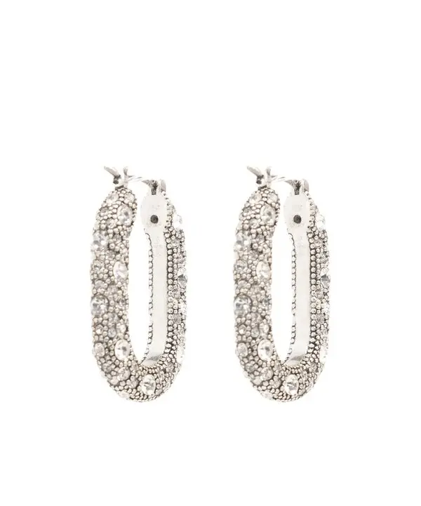 ALLSAINTS Crystal Embellished Hoop Earrings - White