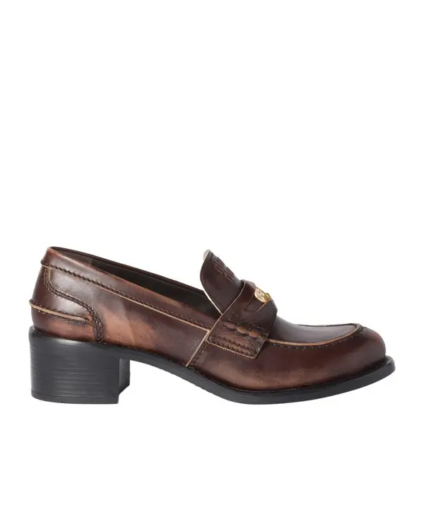 Miu Miu Logo-embossed Penny Loafers