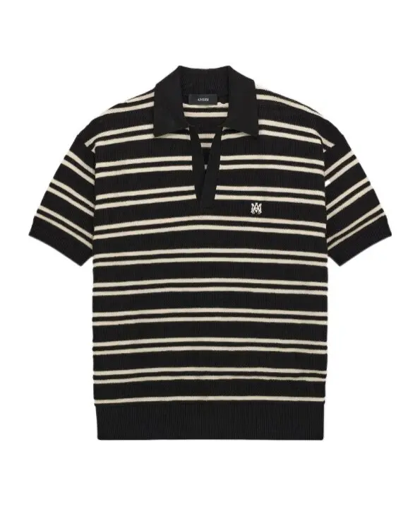 Amiri Ma Stripe Knit Ss Polo Shirt