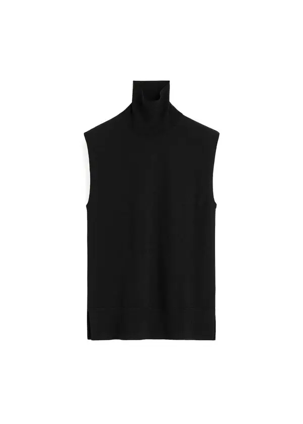 TOTEME Fine Knit Sleeveless Turtleneck Jumper - Black