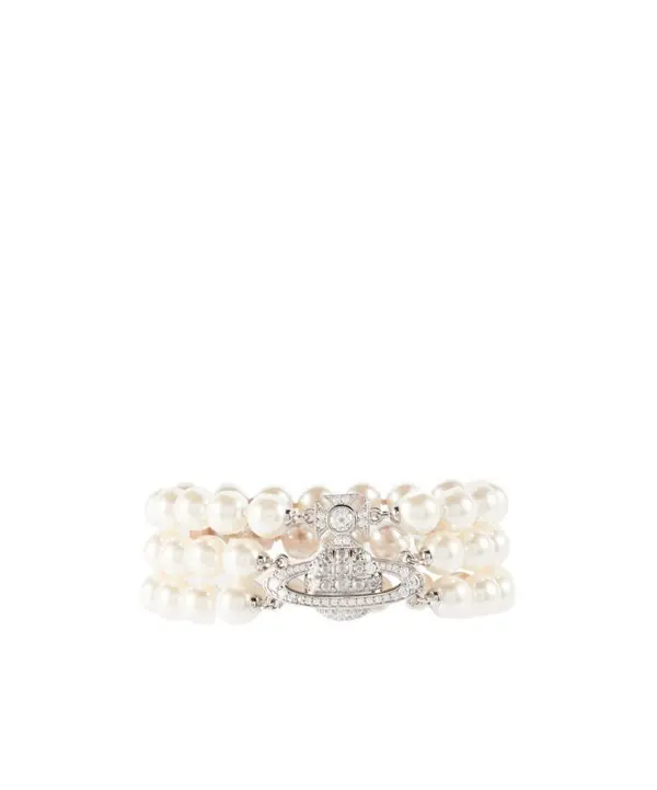 VIVIENNE WESTWOOD Graziella Embellished Faux Pearl Bracelet - White