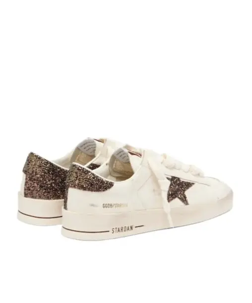 GOLDEN GOOSE Lace-up Leather Sneakers With Glitter Embellishments