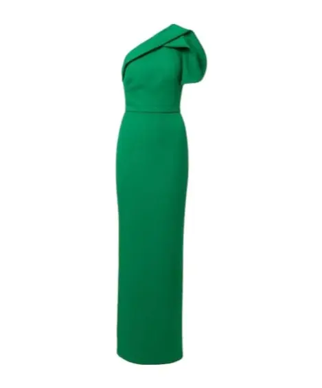 SAFIYAA LONDON One-shoulder Crepe Gown