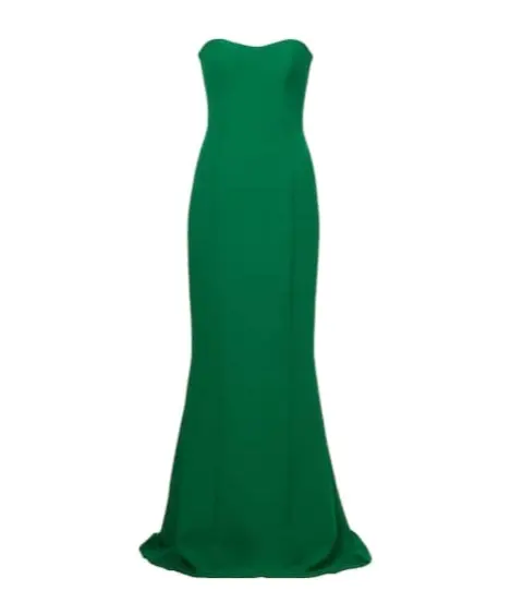 SAFIYAA LONDON Angelina Strapless Crepe Gown