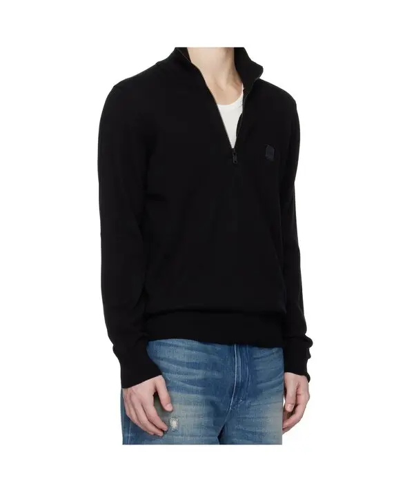 Hugo Boss Logo-patch Zip-neck Sweater