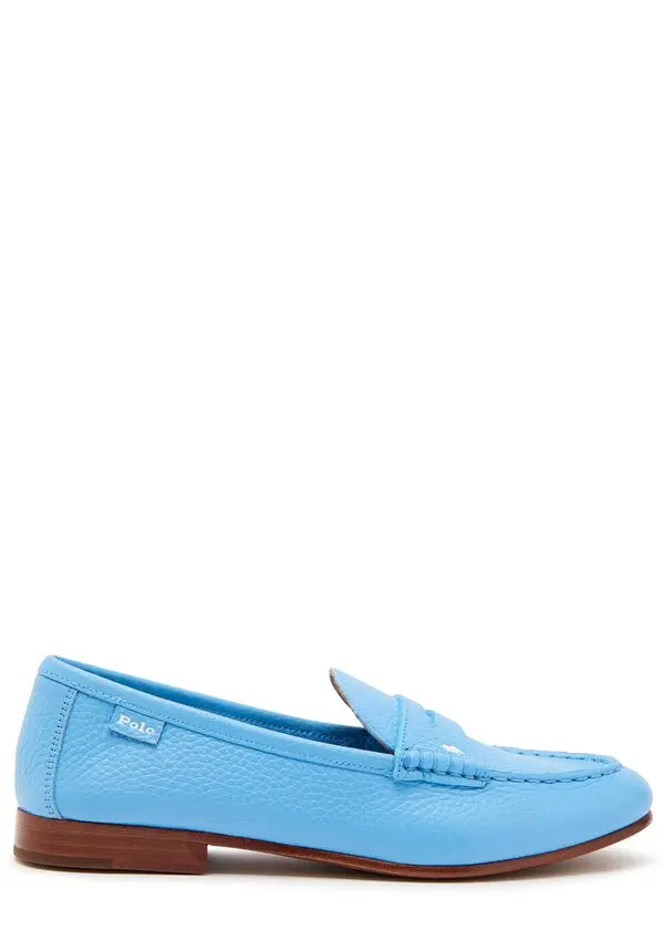 Polo Ralph Lauren Logo Pebbled Leather Loafers