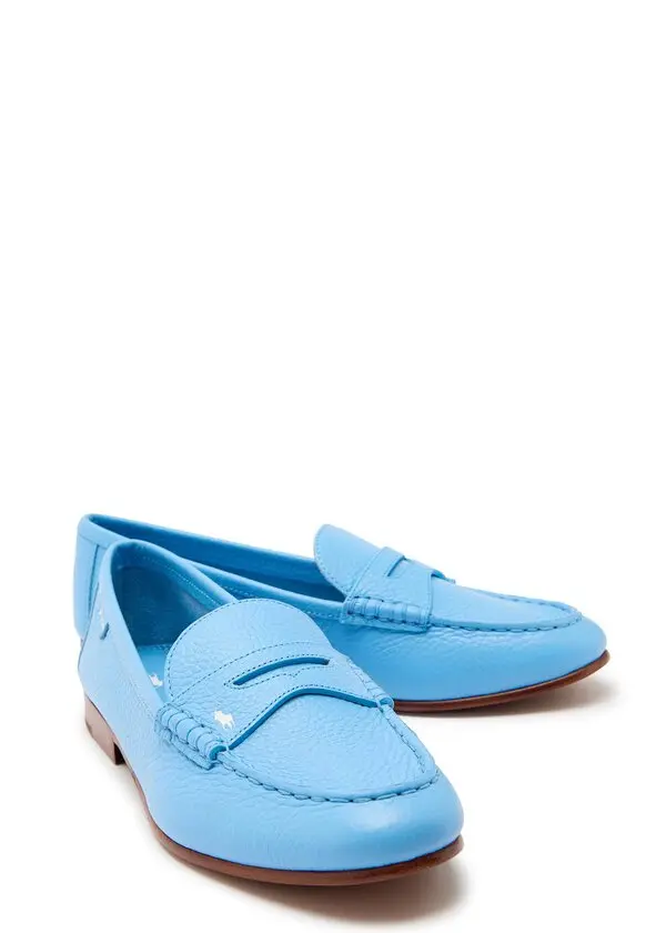 Polo Ralph Lauren Logo Pebbled Leather Loafers