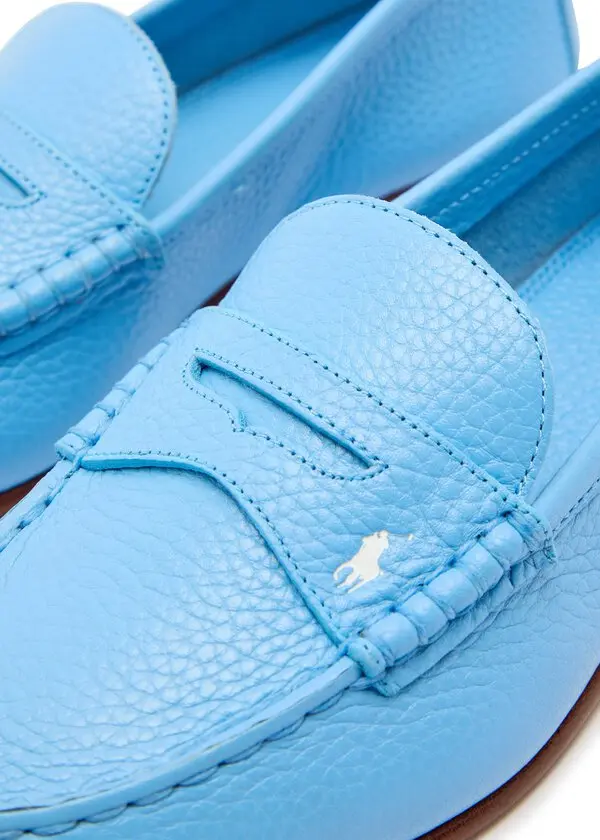 Polo Ralph Lauren Logo Pebbled Leather Loafers
