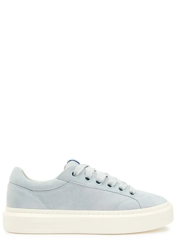 CLEENS Ace Panelled Leather And Suede Lace-up Sneakers - Blue