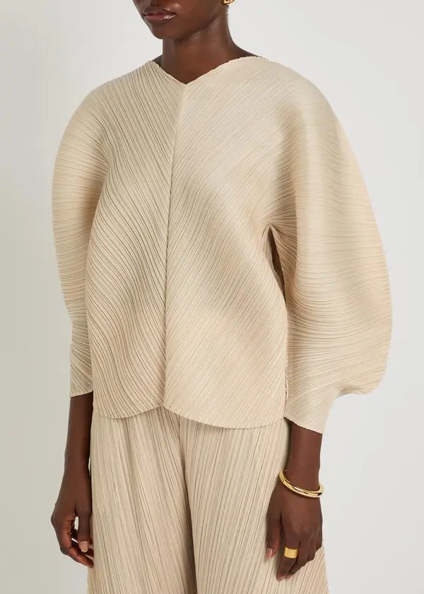 Issey Miyake Pleated Sculpted Woven Top