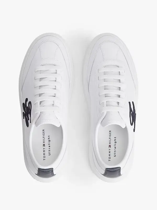 Tommy Hilfiger Logo Lightweight Leather Court Trainers