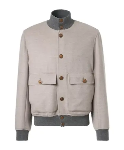 Brunello Cucinelli Cashmere-trimmed Wool Bomber Jacket