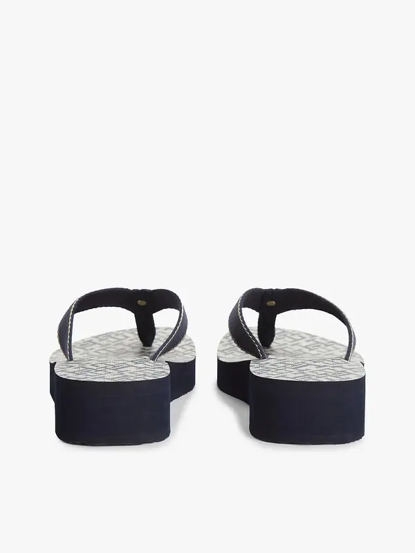 Tommy Hilfiger Th Monogram Wedge Heel Flip-flops