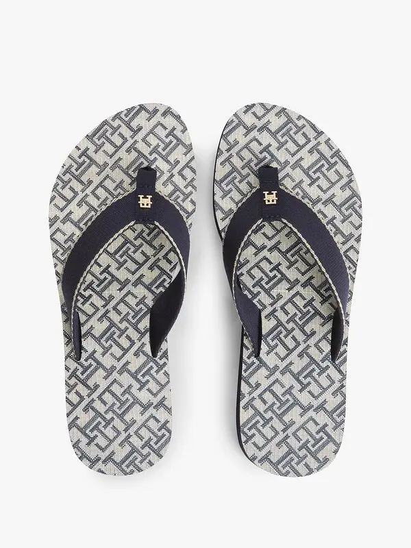 Tommy Hilfiger Th Monogram Wedge Heel Flip-flops