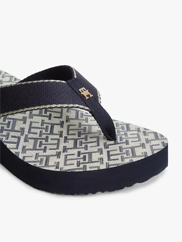 Tommy Hilfiger Th Monogram Wedge Heel Flip-flops