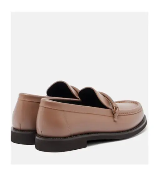 Brunello Cucinelli Monili Leather Loafers