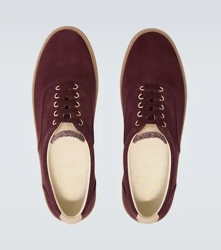 Brunello Cucinelli Leather-trimmed Suede Sneakers