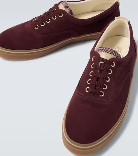 Brunello Cucinelli Leather-trimmed Suede Sneakers