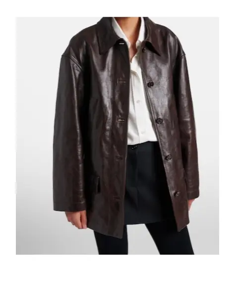 Balenciaga Oversized Leather Car Coat