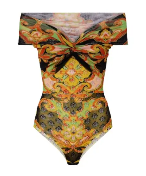 Etro Printed Off-shoulder Bodysuit