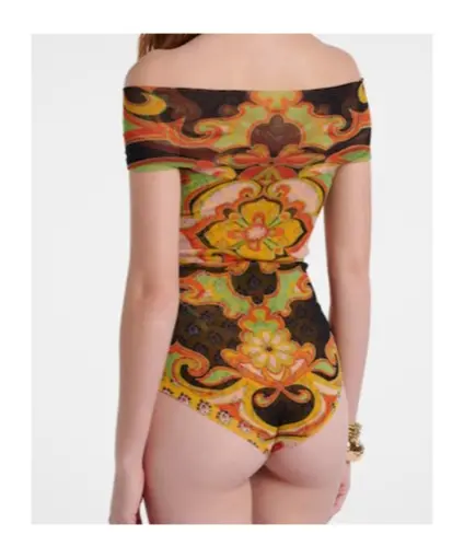 Etro Printed Off-shoulder Bodysuit