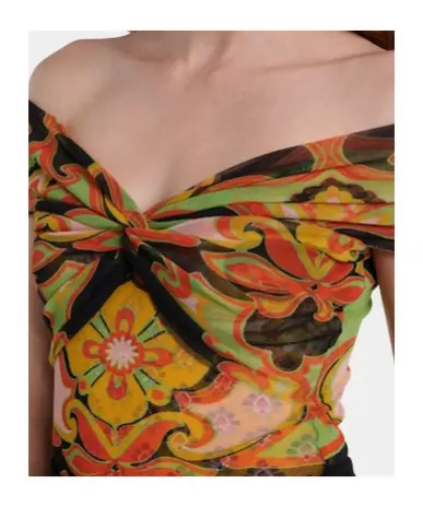 Etro Printed Off-shoulder Bodysuit