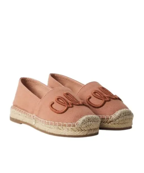 Chloé Logo Leather-trimmed Espadrilles