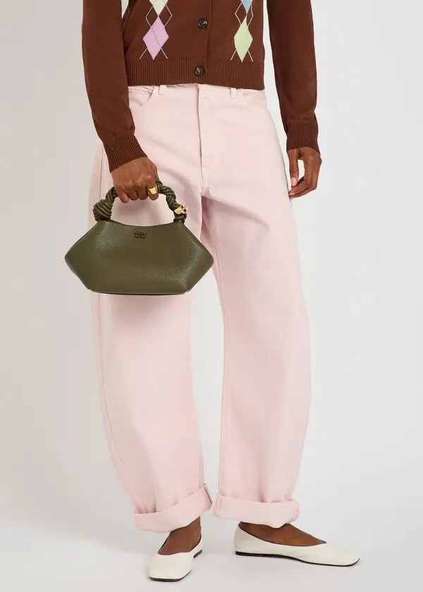 GANNI Bou Small Grained Leather Top Handle Bag