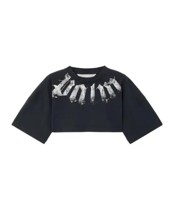 Palm Angels Big Neck Logo Cropped T-shirt
