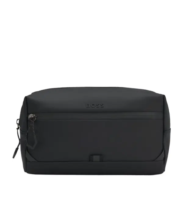 Hugo Boss Logo Lettering Stenson Wash Bag - Black