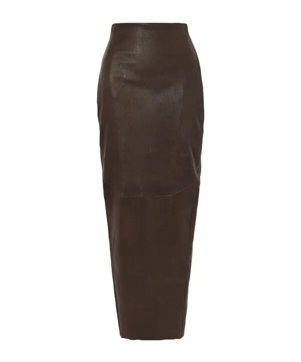 Rick Owens Zip-fastening Leather Maxi Skirt
