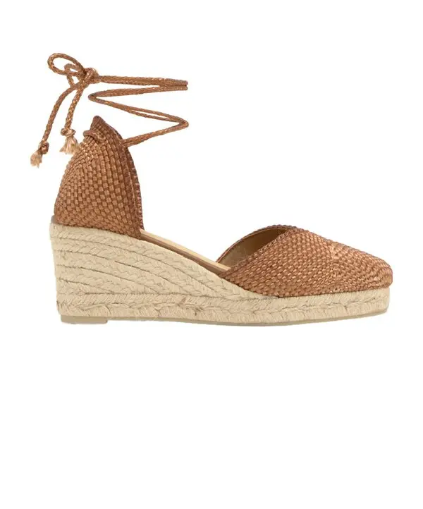 CastaÑer Cora Woven-design Heeled Espadrilles - Maroon