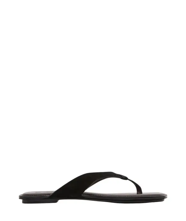 ST. AGNI Suede Opanka Slide Sandals - Black/coffee
