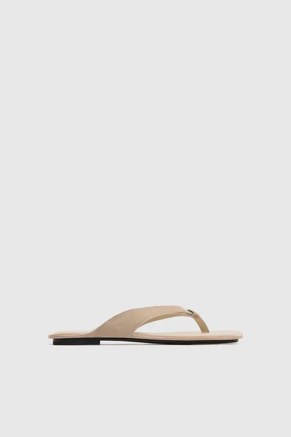 ST. AGNI Suede Opanka Slide - Papyrus