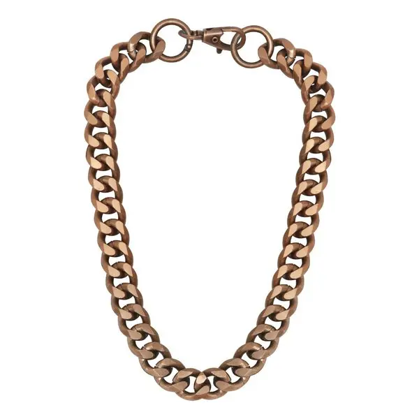 SYLVIA PIECHULLA Chunky Aluminium Chain Necklace Matinee Length - Gold