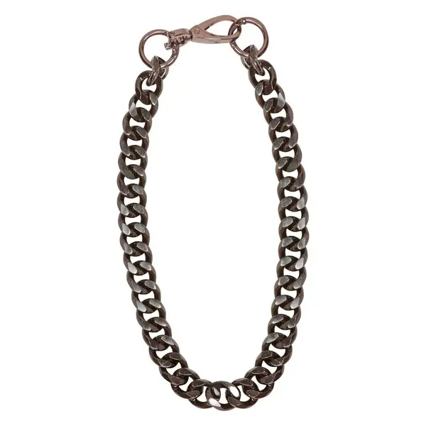 SYLVIA PIECHULLA Chunky Aluminium Chain Necklace Matinee Length Cleopatra - Black