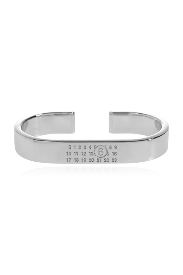 MAISON MARGIELA Double Ring With Engraved Logo - Silver
