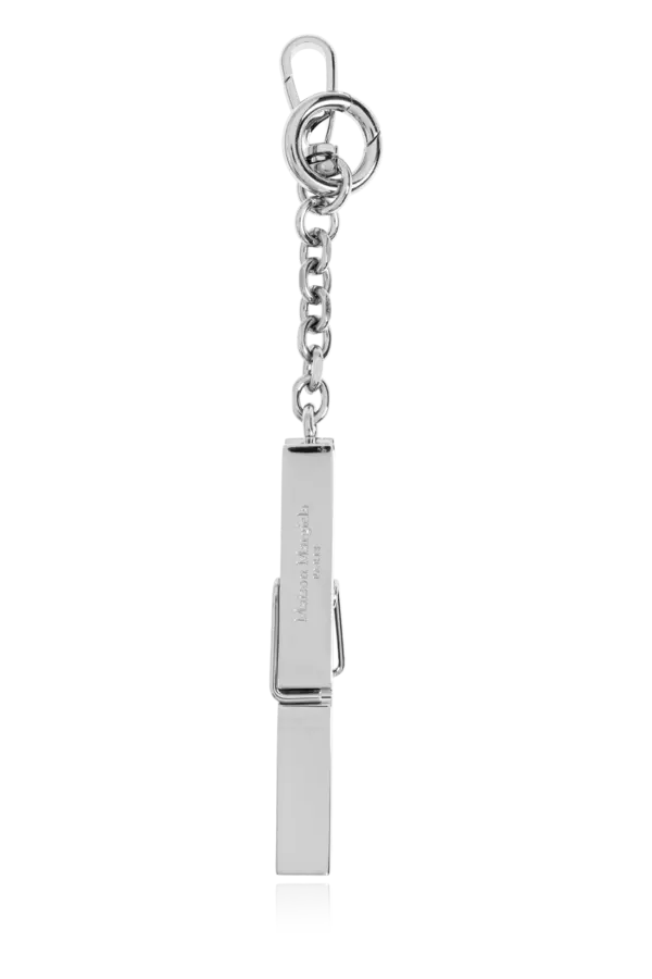 MAISON MARGIELA Keychain With Engraved Logo - Silver