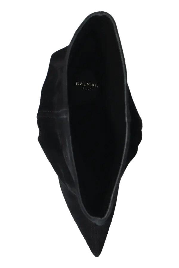 Balmain Suede Wedge Ankle Boots