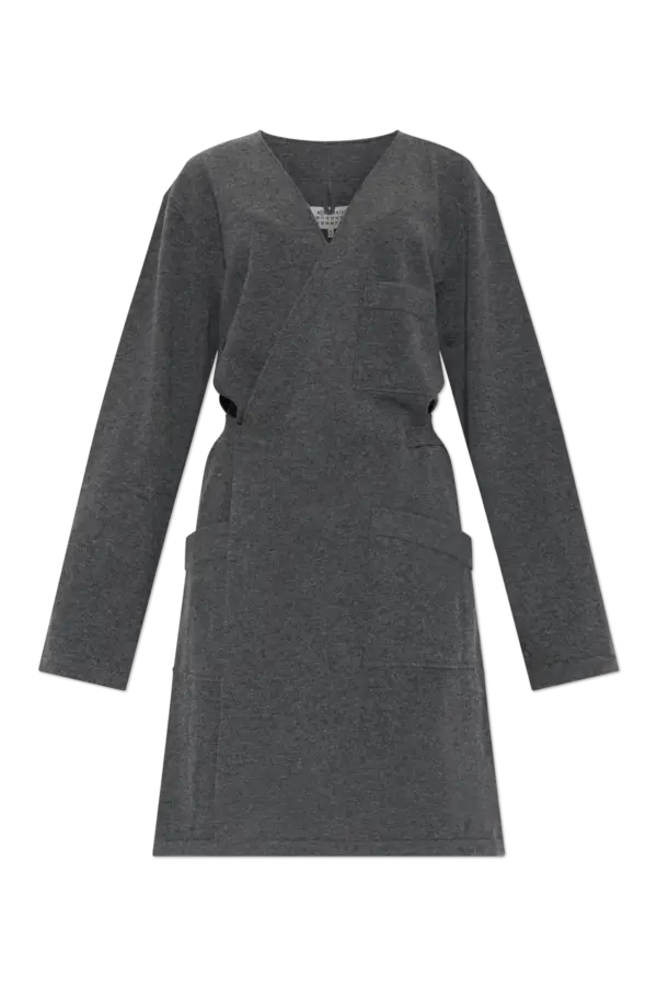 MAISON MARGIELA Wool Cardigan With Belt - Grey