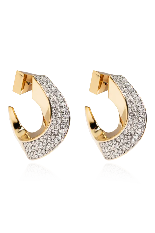 LANVIN Earrings With Shimmering Crystals - Gold