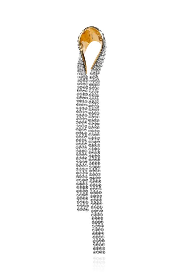 LANVIN Long Clip-on Earrings With Shimmering Crystals