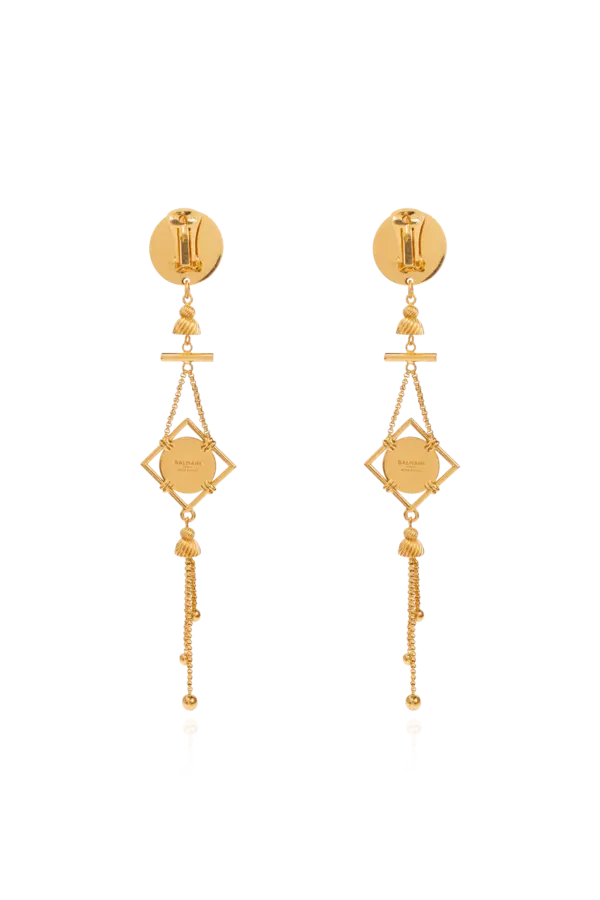 Balmain Long Earrings With Glass Pearls