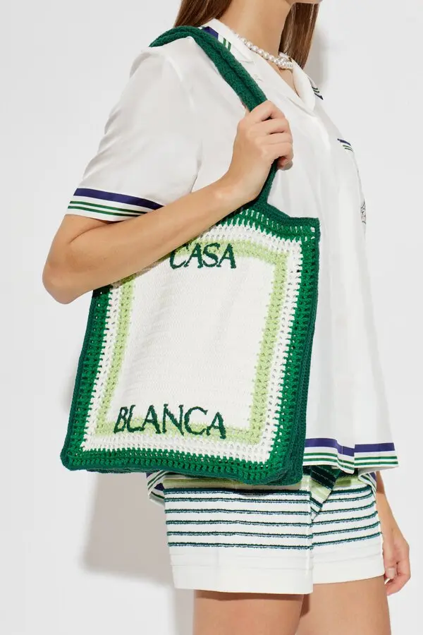 Casablanca Crocheted Bag With Logo