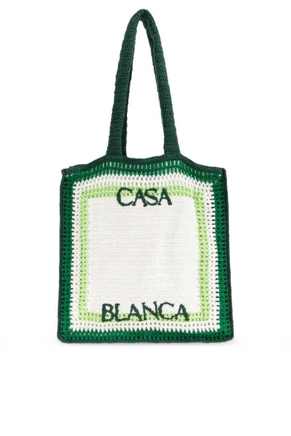 Casablanca Crocheted Shopper Bag - Cream